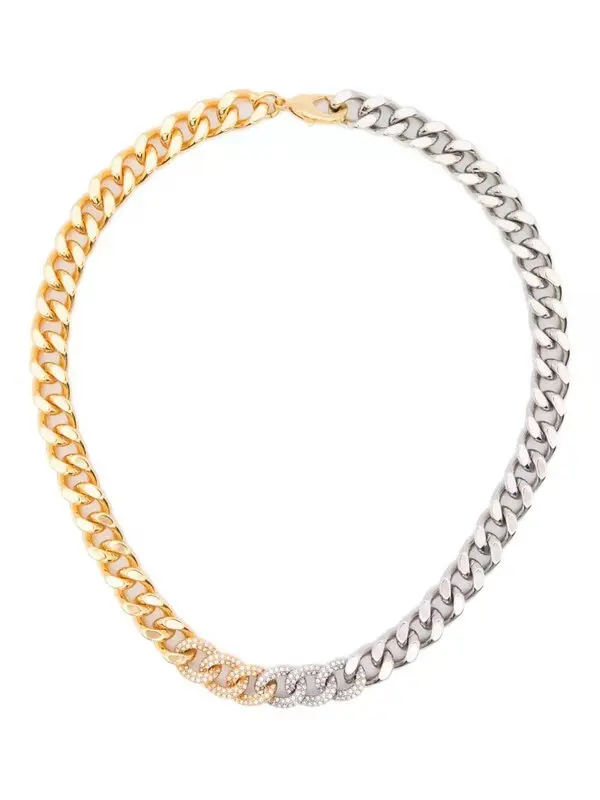 Maje Zirconia Chain Necklace - Gold