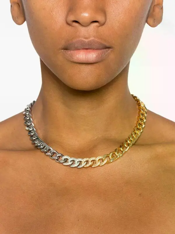 Maje Zirconia Chain Necklace - Gold