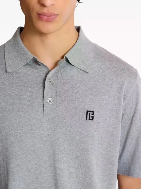 Balmain Logo-embroidered Cotton Polo Shirt