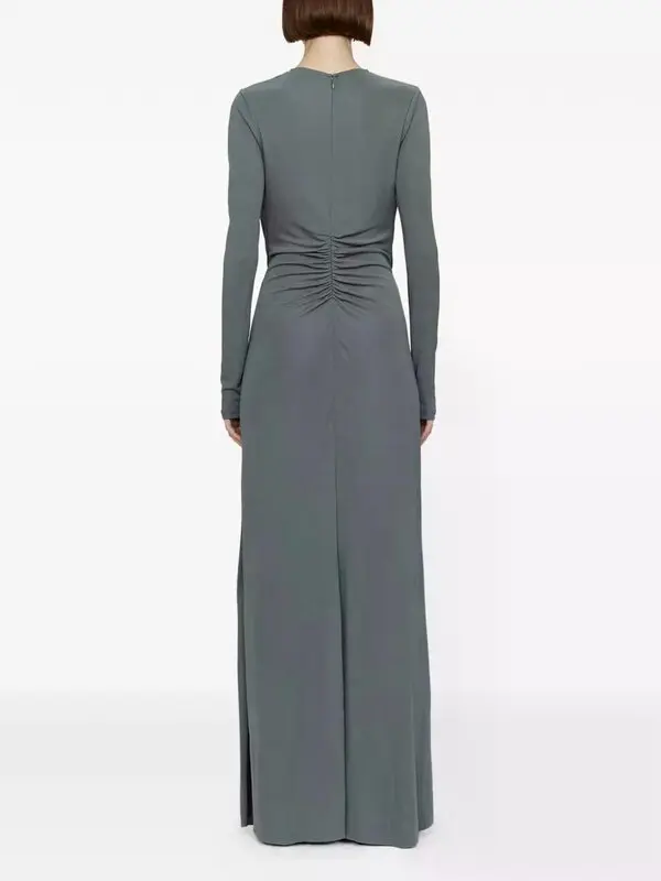 Christopher Esber Orica Ruched V-neck Maxi Dress - Grey