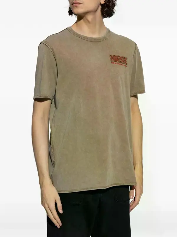 DIESEL® Acid-wash T-shirt With Raw Edges - Neutrals