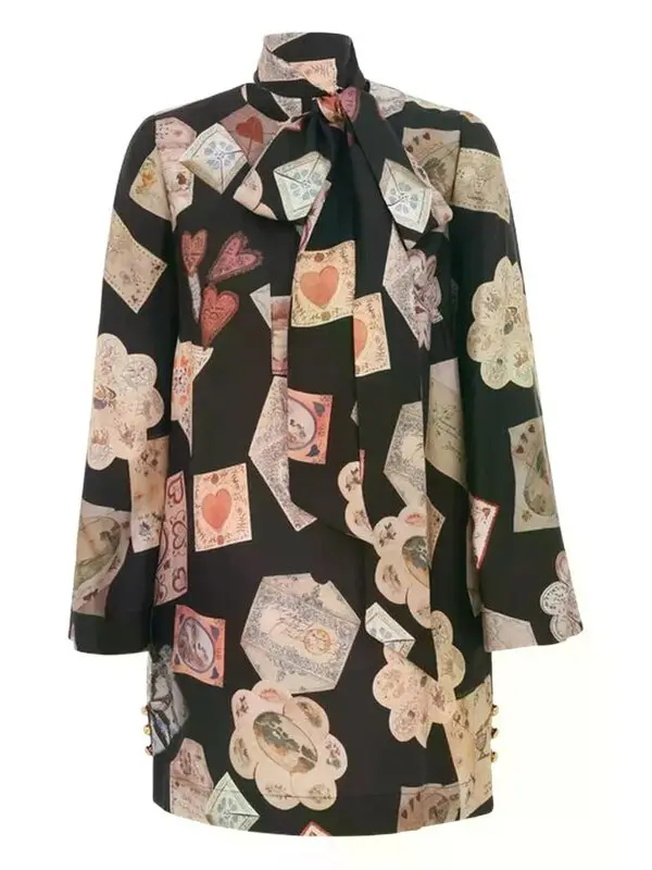 Zimmermann Dream Tie-neck Printed Mini Dress