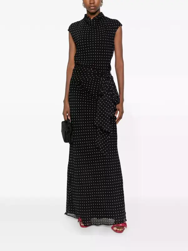 ROTATE BY BIRGER CHRISTENSEN Patterned Maxi Dress - Black