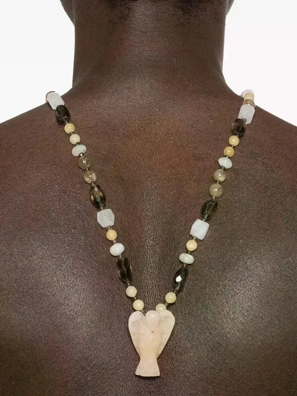 KUNDO Beaded Necklace With Angel Pendant