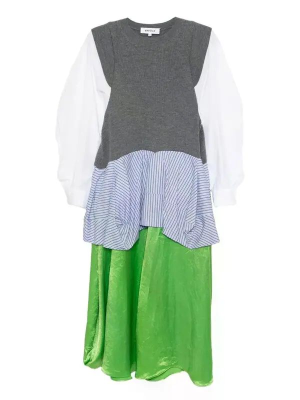 ENFOLD Striped Layered Dress