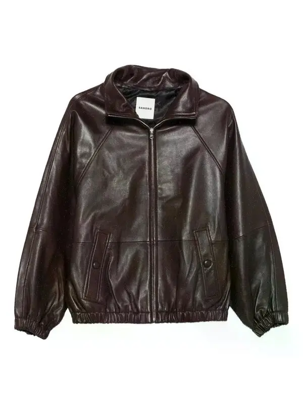 Sandro Zip-up Leather Jacket