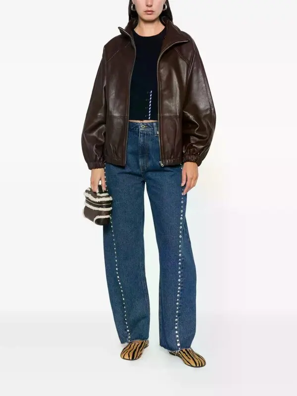 Sandro Zip-up Leather Jacket