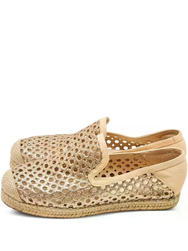 STUART WEITZMAN Metallic Leather Espadrilles