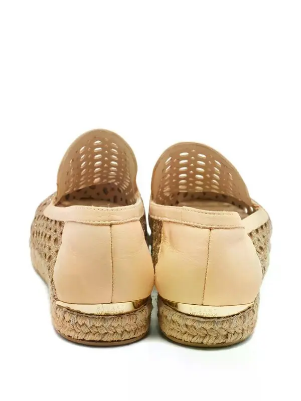 STUART WEITZMAN Metallic Leather Espadrilles