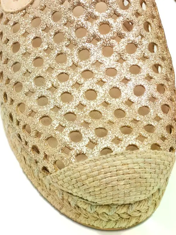 STUART WEITZMAN Metallic Leather Espadrilles
