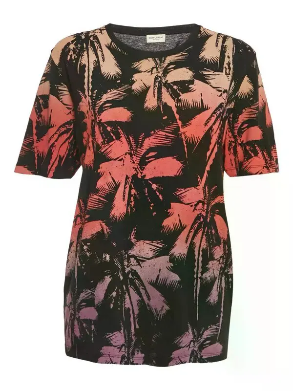 Saint Laurent Palm-tree Print T-shirt
