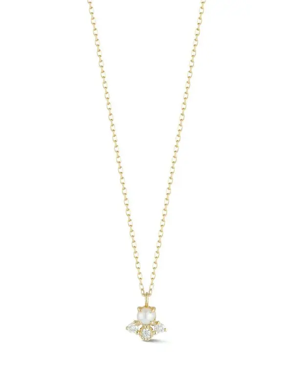 Mateo Pearl And Diamond Necklace - Gold