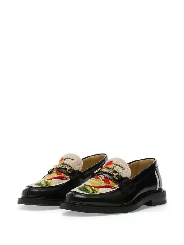 Filling Pieces Embroidered Chain Loafers