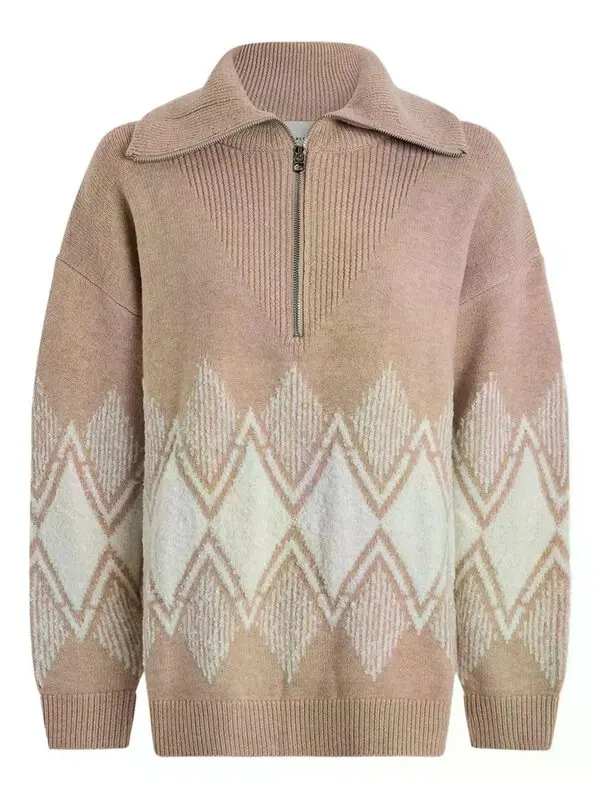 Varley Betty Fairisle Half-zip Pullover - Neutrals