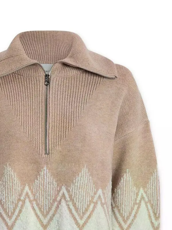 Varley Betty Fairisle Half-zip Pullover - Neutrals