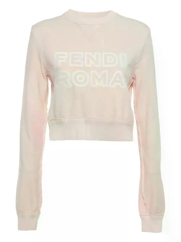 Fendi Logo Embroidery Cropped Sweater