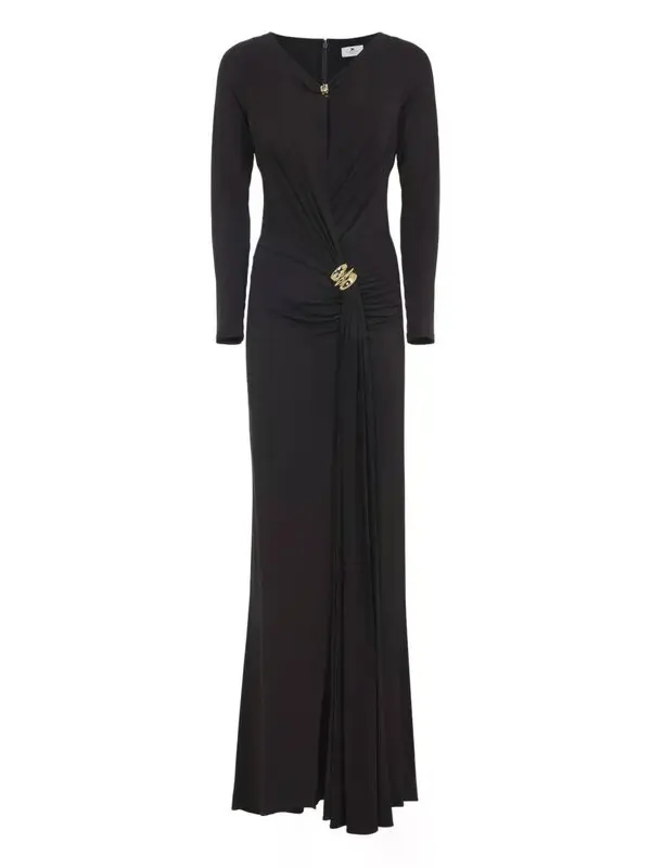Elisabetta Franchi V-neck Maxi Dress - Brown