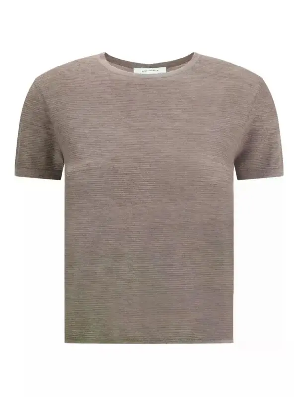 LISA YANG Ira Ribbed T-shirt - Brown