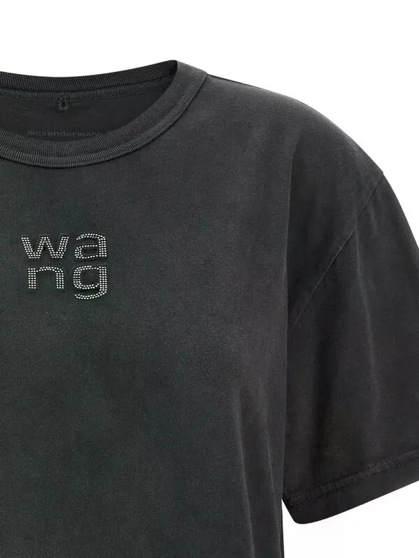 Alexander Wang Rhinestone Logo T-shirt - Grey
