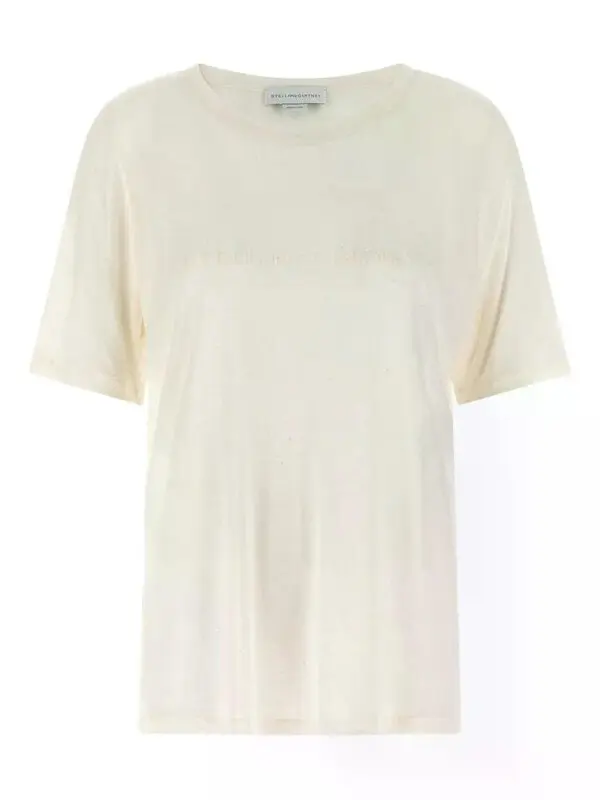 Stella McCartney T-shirt With Bead Embellishment - Neutrals