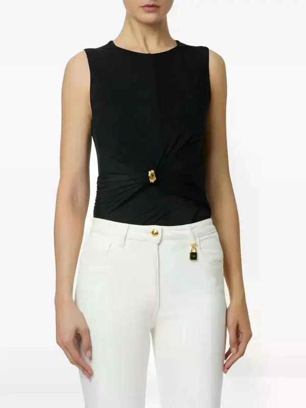 Elisabetta Franchi Jersey Top With Jewel Detail