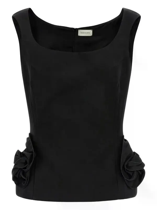 Magda Butrym Floral-ruffle Sleeveless Top