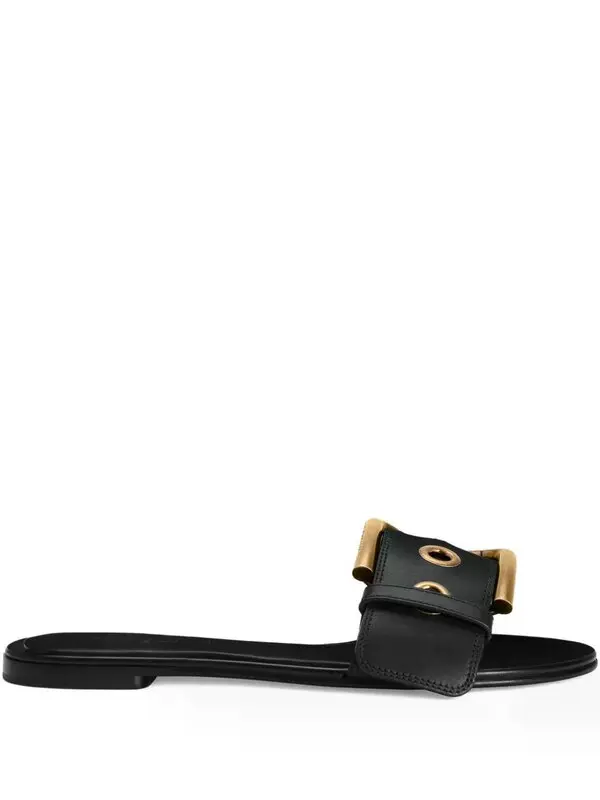 Dolce & Gabbana Buckle-detail Flat Sandals - Black