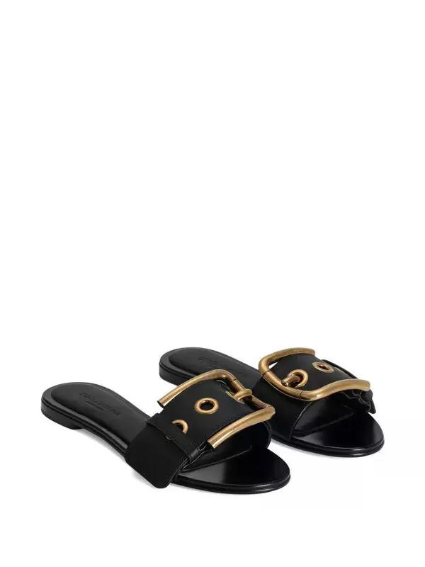 Dolce & Gabbana Buckle-detail Flat Sandals - Black
