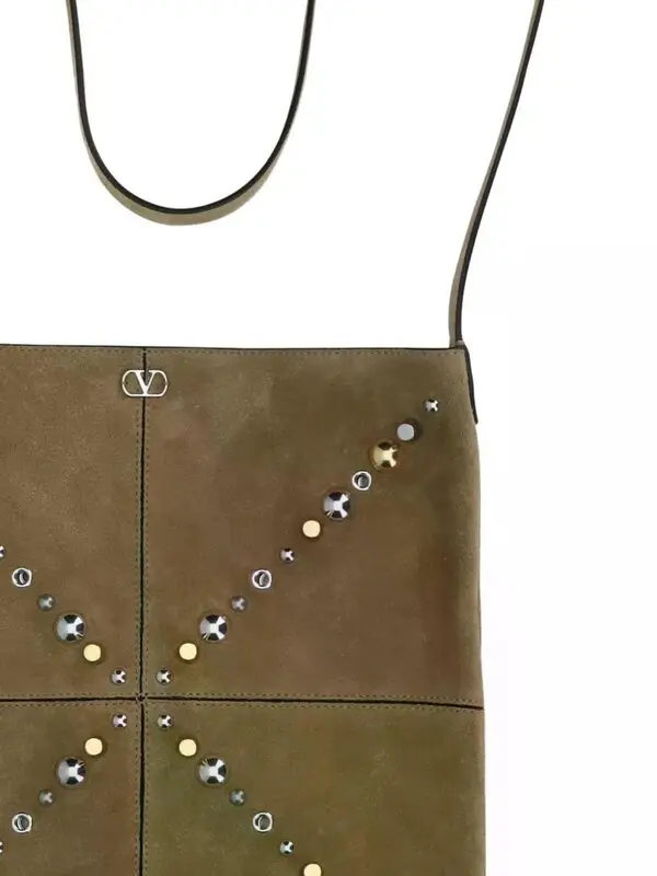 Valentino Garavani Nellcôte Studded Fringed Shoulder Bag - Brown