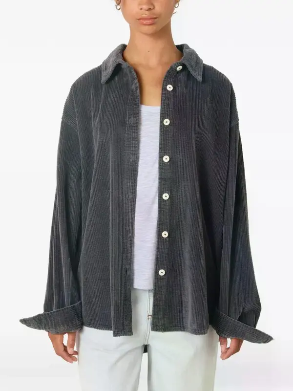 American Vintage Buttoned Corduroy Shirt - Grey