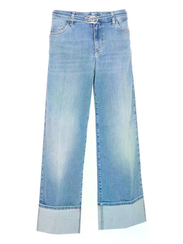 Liu Jo Belted Cuffed-hem Jeans - Blue