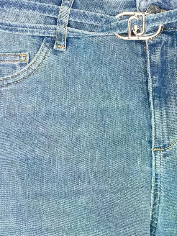 Liu Jo Belted Cuffed-hem Jeans - Blue