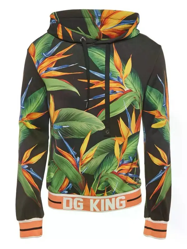Dolce & Gabbana Floral-print Hoodie - Black