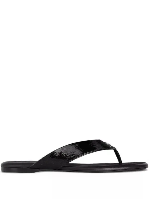 COURREGES Vinyl-texture Logo Slides - Black