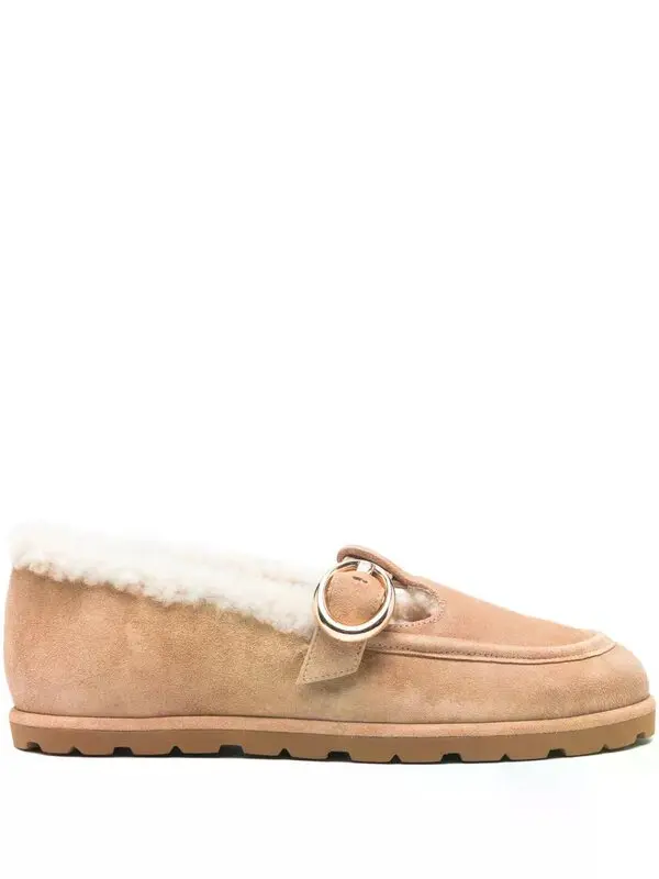STUART WEITZMAN Dakota Shearling Buckle Loafers