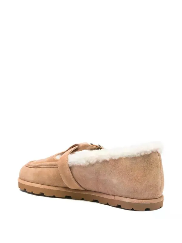 STUART WEITZMAN Dakota Shearling Buckle Loafers