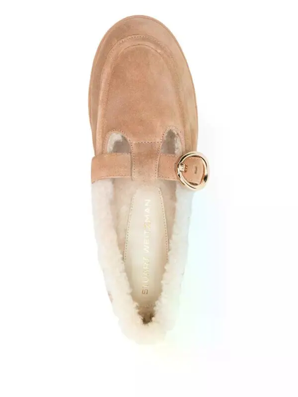STUART WEITZMAN Dakota Shearling Buckle Loafers