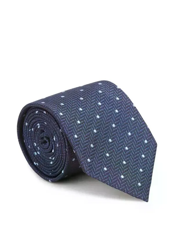 Brioni Polka-dot Neck Tie - Blue
