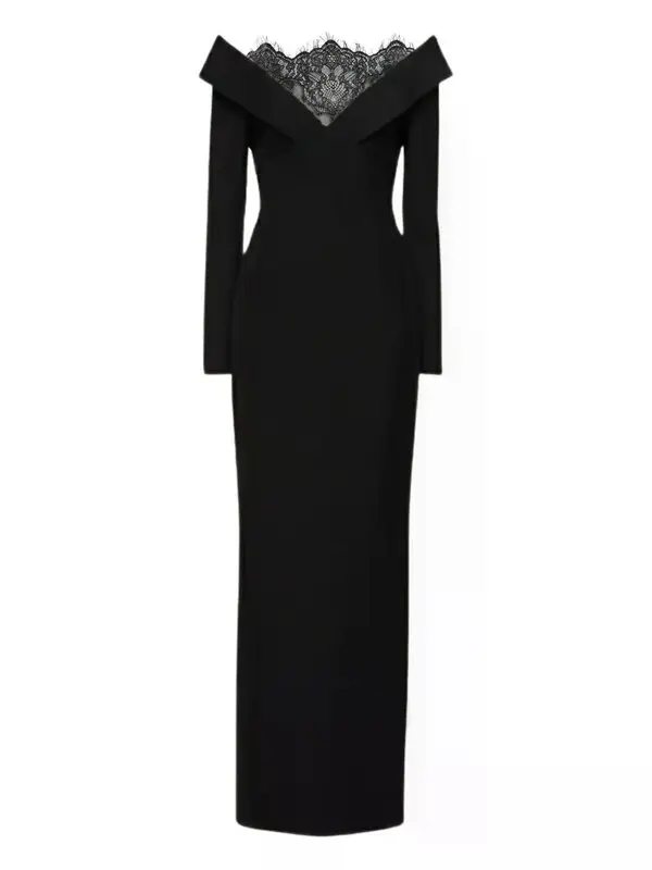 Roland Mouret Lace-insert Column Gown