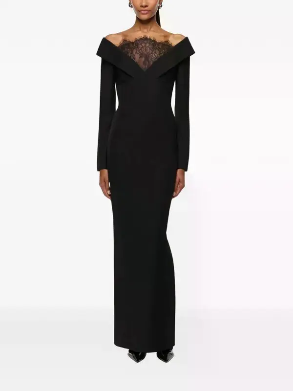 Roland Mouret Lace-insert Column Gown