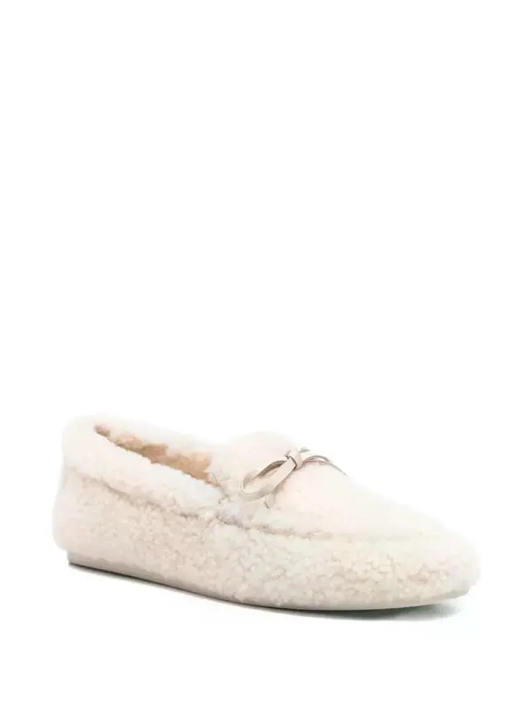 STUART WEITZMAN Britt Shearling Bow Loafers