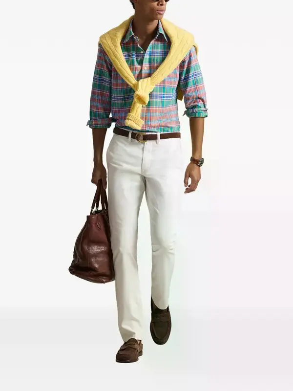 Polo Ralph Lauren Plaid-pattern Logo-embroidered Shirt - Green