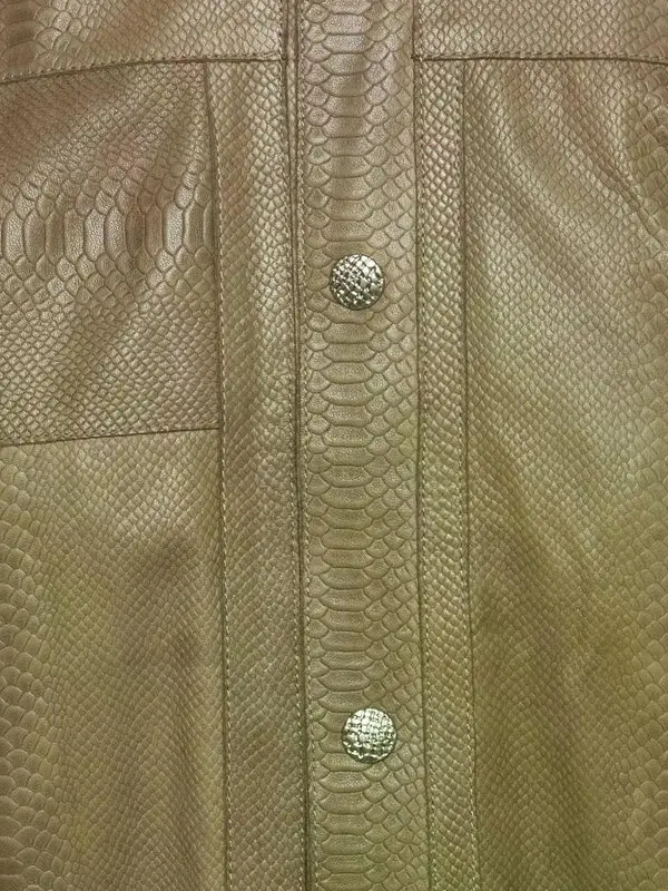 Roberto Cavalli Reptile-textured Leather Jacket
