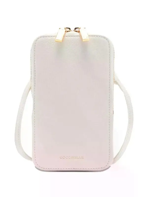 COCCINELLE Adjustable Strap Zip Phone Bag - White