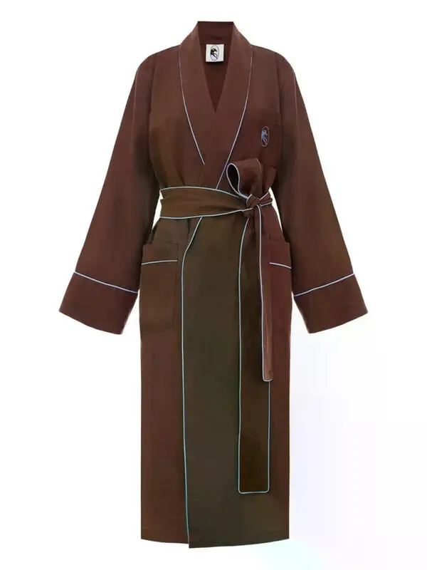 Sleeper Paros Piped Robe - Brown
