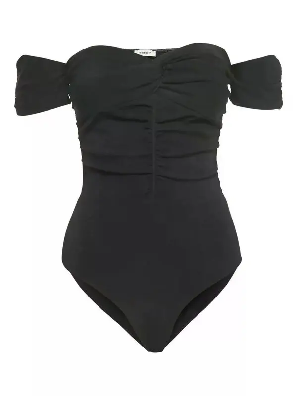 Sandro Ruched Off-the-shoulder Bodysuit