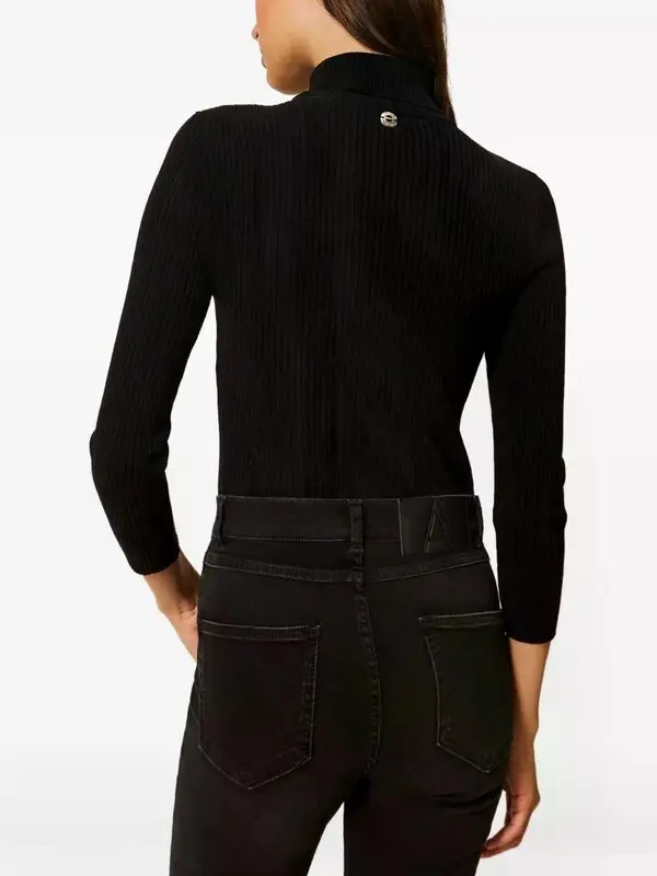 TWINSET Brooch Turtleneck Sweater