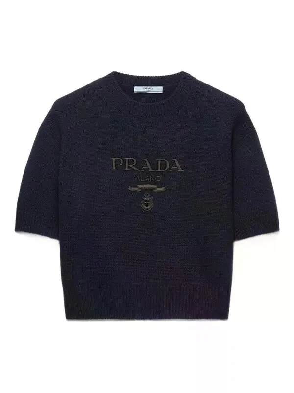 Prada Wool And Cashmere Crew-neck Sweater - Blue