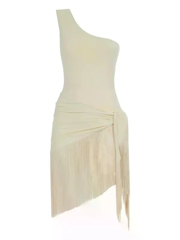 TALLER MARMO Yacare One-shoulder Swimsuit - Neutrals