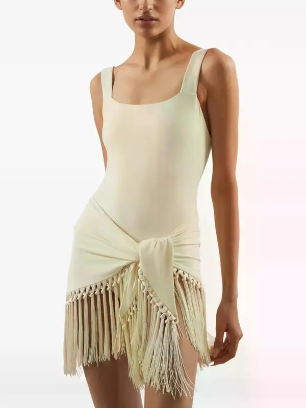 TALLER MARMO Yacare One-shoulder Swimsuit - Neutrals